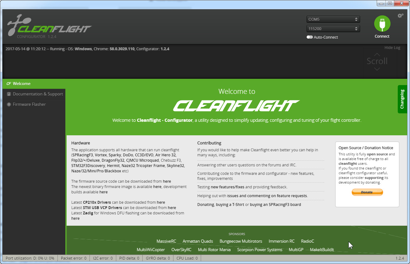 Cleanflight Configurator v1.2.4 - Comment réinstaller une ancienne ...